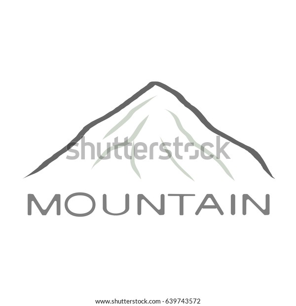 Black Mountain Icon On White Background Stock Vector (Royalty Free ...