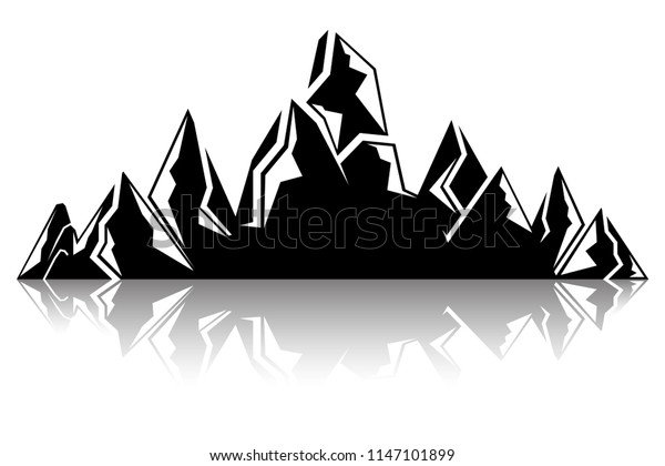 Black Mountain Shadow On White Background Stock Vector (Royalty Free ...