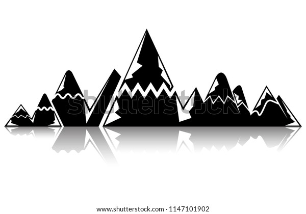 Black Mountain Shadow On White Background Stock Vector (Royalty Free ...