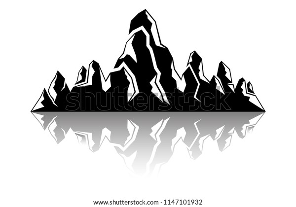 Black Mountain Shadow On White Background Stock Vector (Royalty Free ...