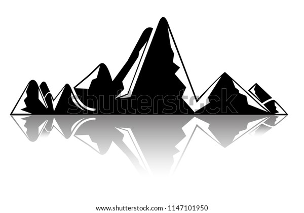 Black Mountain Shadow On White Background Stock Vector (Royalty Free ...
