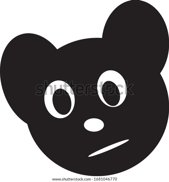 Black Mouse Face Logo Design Stock Vector (Royalty Free) 1681046770 ...
