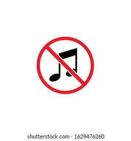Music Forbidden Sign Loud Music Prohibited Stock Vector (Royalty Free ...