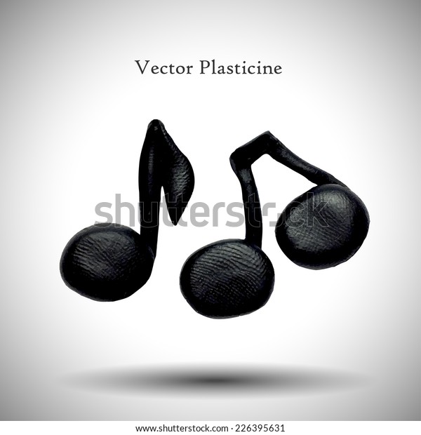 Black Music Notes Plasticine Stock Vector (Royalty Free) 226395631 ...
