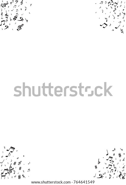 Black Musical Notes Flying Border Isolated Stock Vector (Royalty Free ...