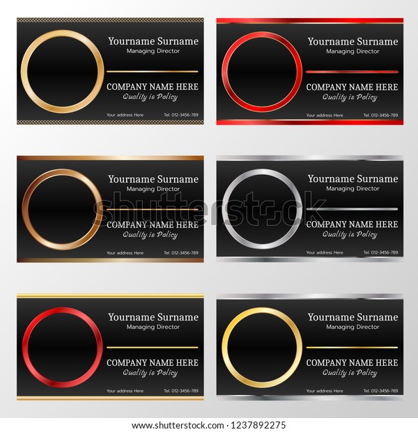 Black Namecard Shiny Metal Accent Gold Stock Vector (Royalty Free ...