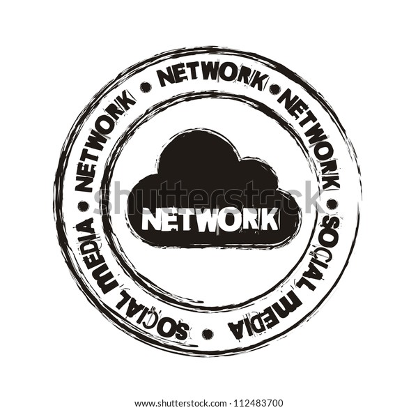 Black Network Seal Cloud Grunge Style Stock Vector (Royalty Free ...