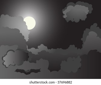 Black Night Background Vector Illustration Stock Vector (Royalty Free ...