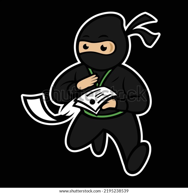 Black Ninja Send Message Vector Illustration Stock Vector (Royalty Free ...