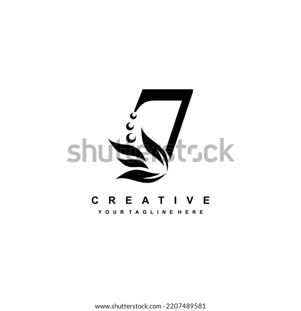 Black Number 7 Logo Design Flourish Stock Vector (Royalty Free ...
