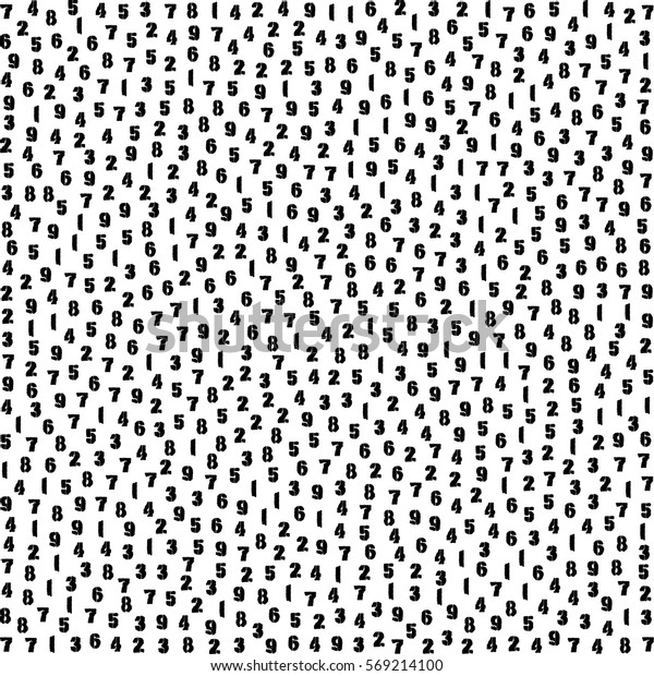 Black Numbers 1 9 Scattered Numbers Stock Vector (Royalty Free ...