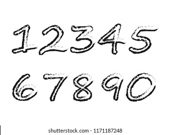 Black Numbers On Isolated White Background Stock Vector (Royalty Free ...
