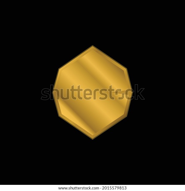 Black Octagon Shape Gold Plated Metalic Stock Vector (Royalty Free ...