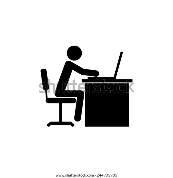 Black Office Worker Icon Isolated On Stock Vector (Royalty Free) 244905985
