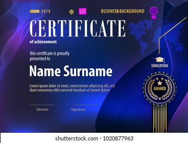 Black Official Certificate World Map Black Stock Vector (Royalty Free ...
