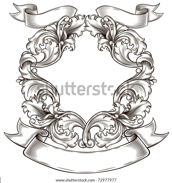 Black Old Emblem Isolation Renaissance Stock Vector (Royalty Free) 72977977