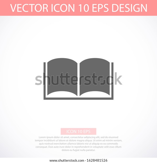 Black Open Book Text Icon Vector Stock Vector (Royalty Free) 1628481526 ...