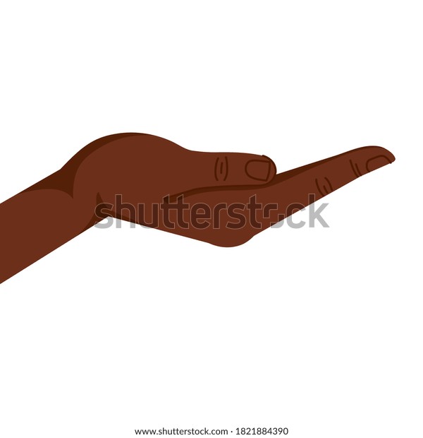 Black Open Hand Design People Multiethnic Stock Vector (Royalty Free ...