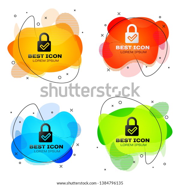 Black Open Padlock Check Mark Icon Stock Vector (Royalty Free) 1384796135
