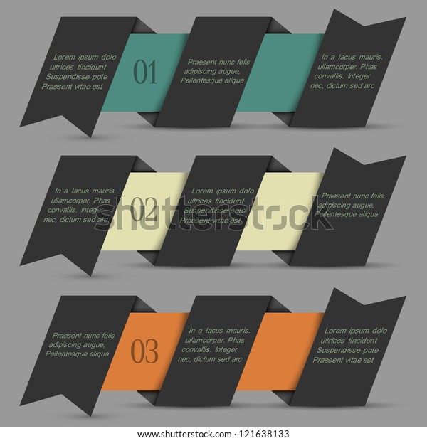 Black Origami Paper Numbered Bannersvector Design: เวกเตอร์สต็อก (ปลอด ...