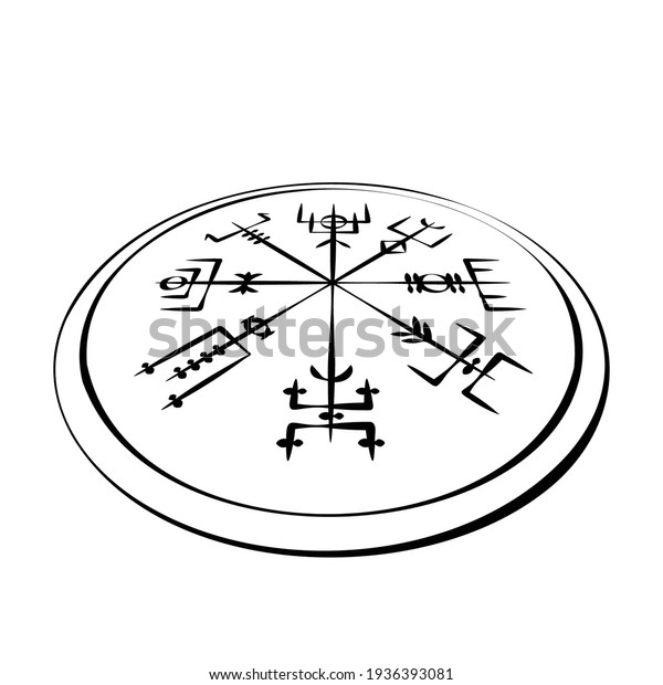 Black Outline Circle Runic Scandinavian Symbol Stock Vector (Royalty ...