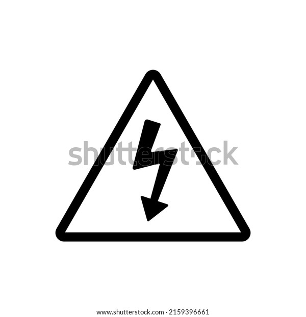 Black Outline High Voltage Lightning Triangle: เวกเตอร์สต็อก (ปลอดค่า ...