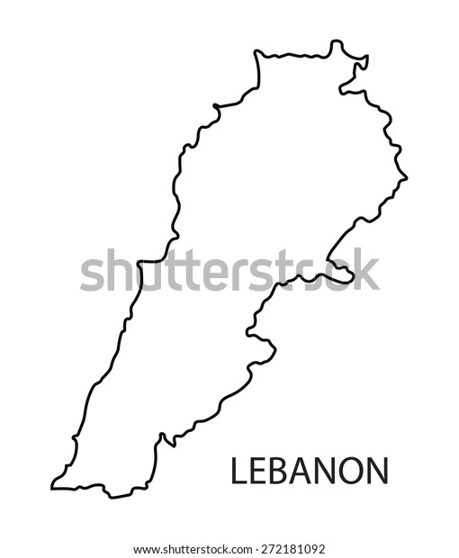 Black Outline Lebanon Map Stock Vector (Royalty Free) 272181092