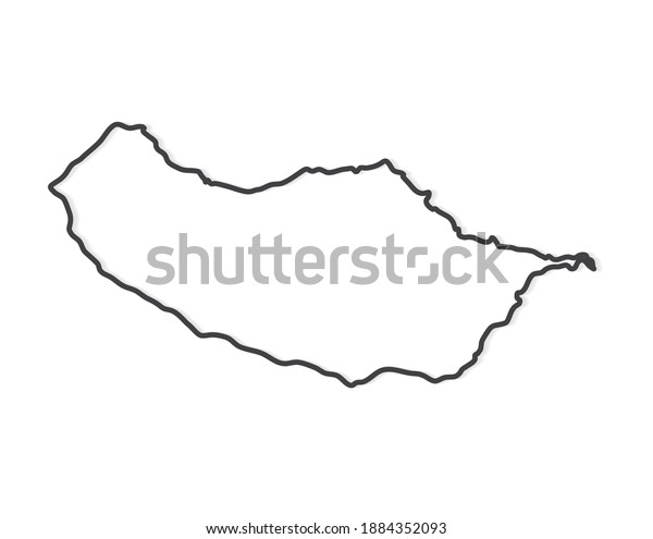Black Outline Madeira Map Vector Illustration Stock Vector (Royalty ...