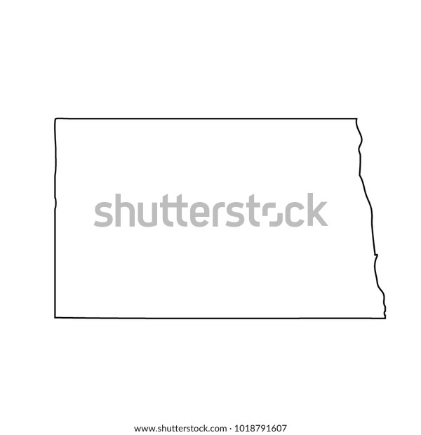 Black Outline Map State Usa North Stock Vector (Royalty Free) 1018791607