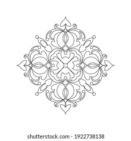 Black Outline Ornamental Pattern On White Stock Vector (Royalty Free ...