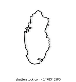 Black Outline Qatar Map Vector Illustration Stock Vector (Royalty Free ...
