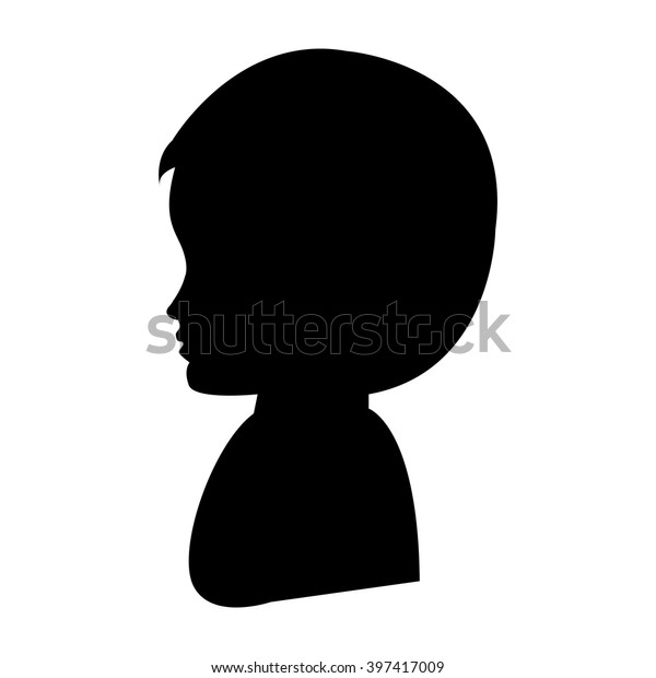 Black Outline Silhouette Child Head Face 库存矢量图（免版税）397417009 | Shutterstock