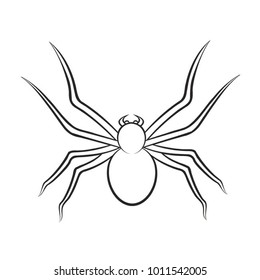 Black Outline Spider Vector Cartoon Stock Vector (Royalty Free) 1011542005