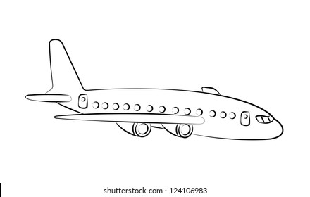 6,737 Cartoon airplane outline Images, Stock Photos & Vectors ...
