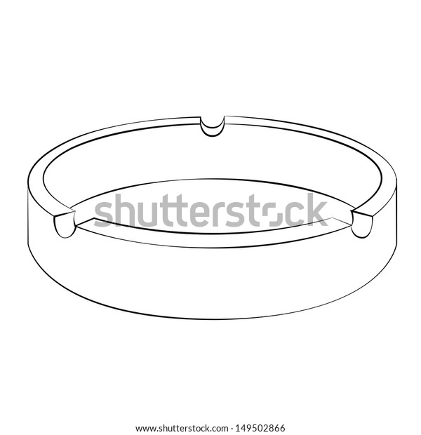 Black Outline Vector Ashtray On White Stock Vector (Royalty Free) 149502866