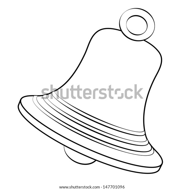 Black Outline Vector Bell On White Stock Vector (Royalty Free) 147701096