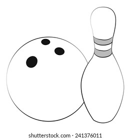 Black Outline Vector Bowling On White Stock Vector (Royalty Free) 241376011