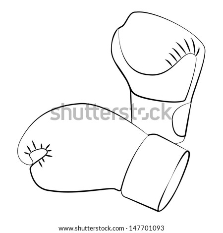 Black Outline Vector Boxing Gloves On Stock Vector (Royalty Free ...