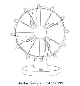 Black Outline Vector Fan On White Stock Vector (Royalty Free) 147700733 ...