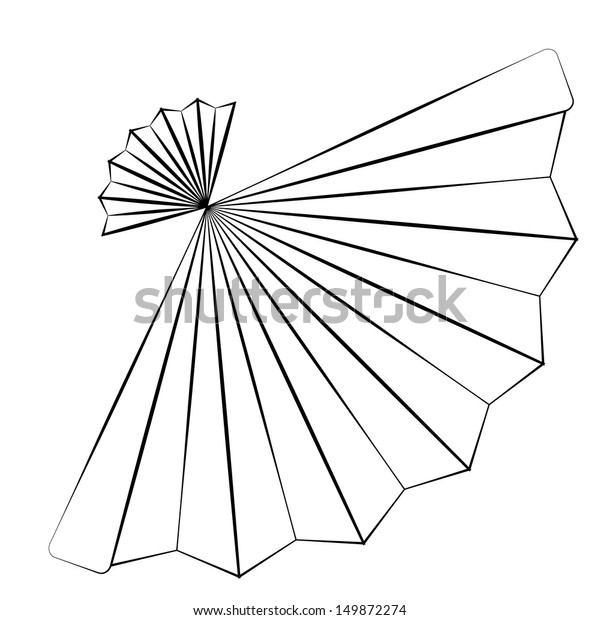 Black Outline Vector Fan On White Stock Vector (Royalty Free) 149872274