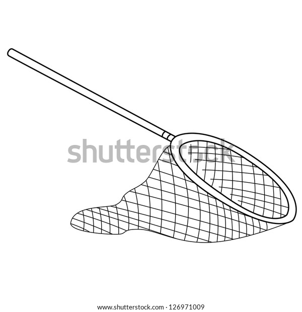 Black Outline Vector Fishing Net On Stock Vector (Royalty Free) 126971009
