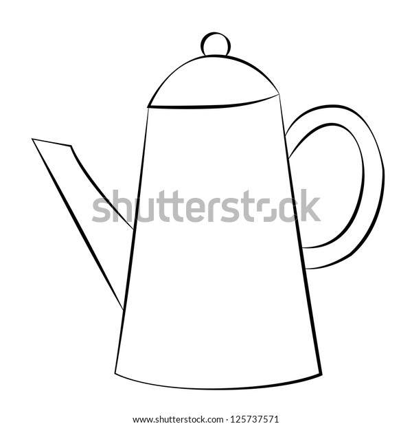 Black Outline Vector Flagon On White Stock Vector (Royalty Free) 125737571
