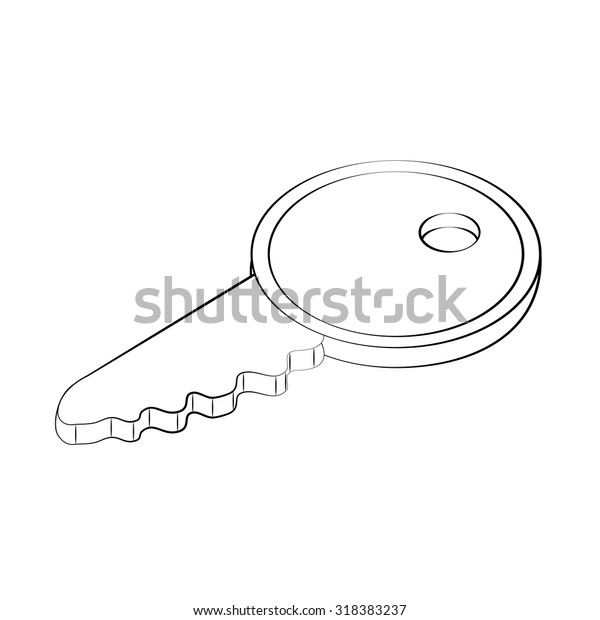 Black Outline Vector Key On White Stock Vector (Royalty Free) 318383237 ...