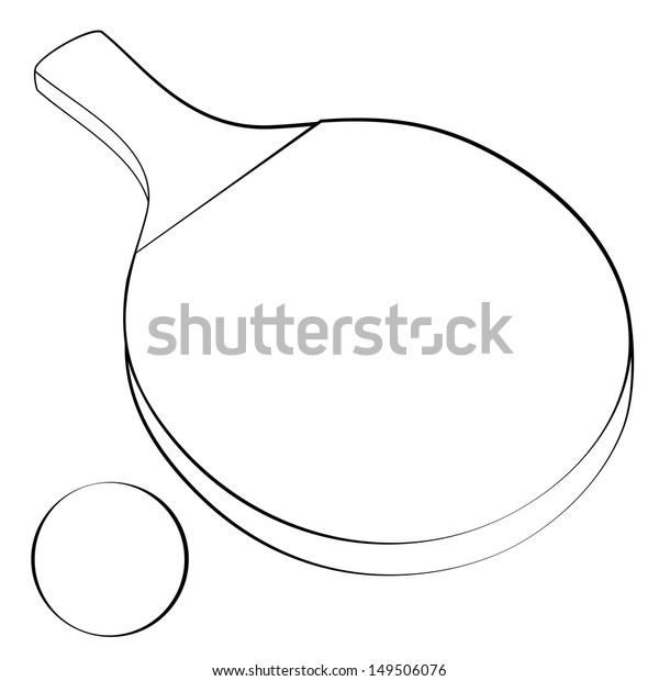 Black Outline Vector Pingpong On White Stock Vector (Royalty Free ...