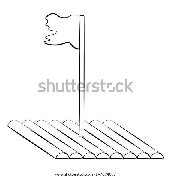 Black Outline Vector Raft On White Stock Vector (Royalty Free) 147694097