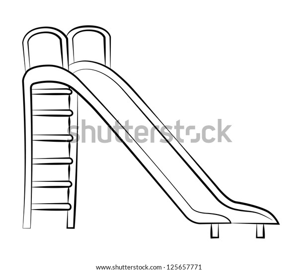 Black Outline Vector Slide On White Stock Vector (Royalty Free) 125657771