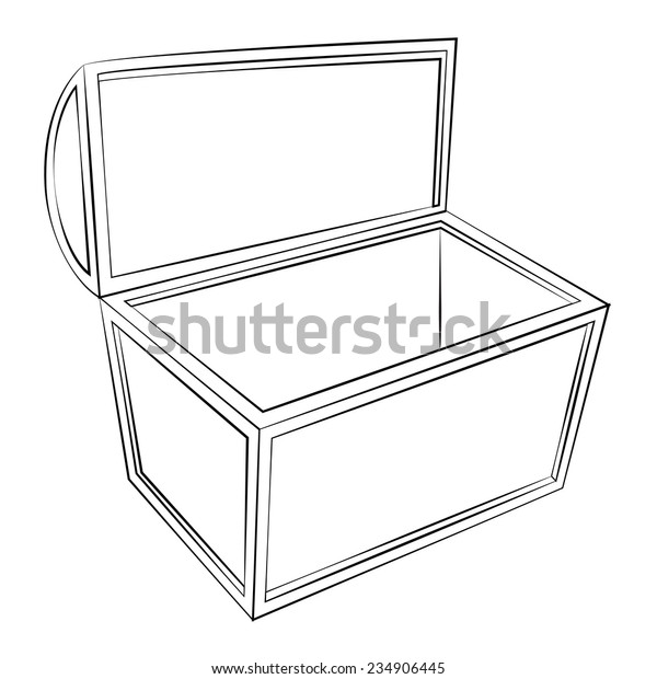 Black Outline Vector Treasure Chest On Stock Vector (Royalty Free ...