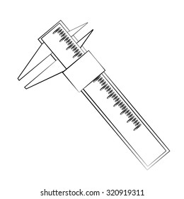 Black Outline Vector Vernier On White Stock Vector (Royalty Free ...