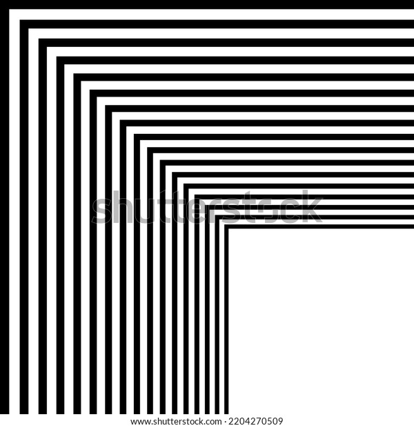 Black Outlined Corner Lines Border Optical Stock Vector (Royalty Free ...
