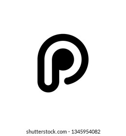 Black P Logo Simple Clean Stock Vector (Royalty Free) 1345954082 ...